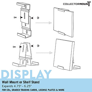 CollectorMount Card Mount 1 Pack, for Graded PSA Trading and Sports Cards, Shelf Stand or Wall Mount Display