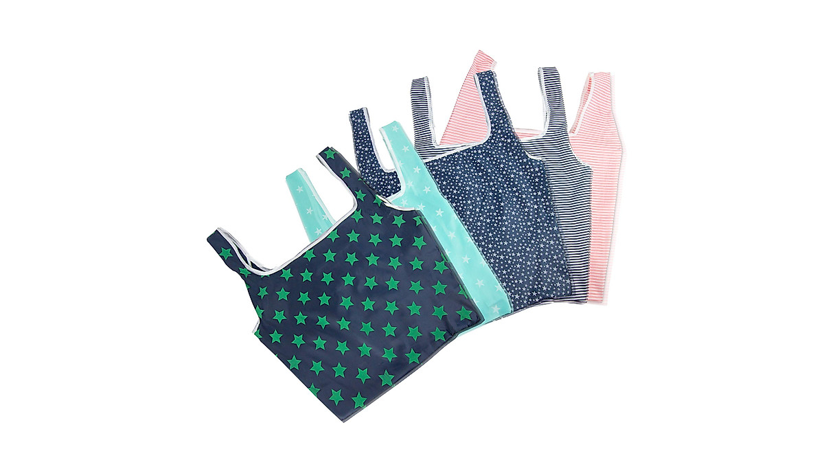 TiMoMo Folding Reusable Grocery Bags | Durable & Eco-Friendly 5-Pack