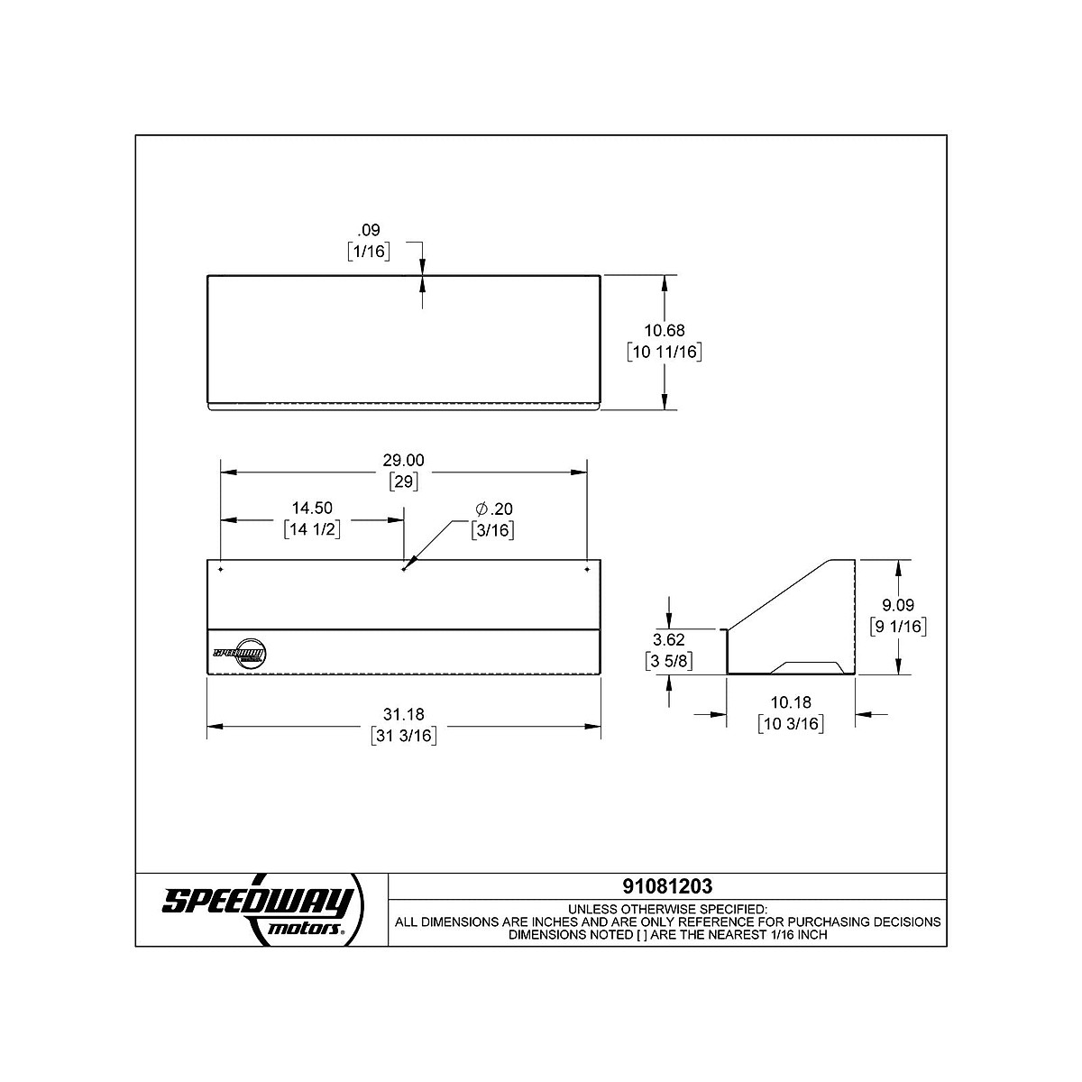 Fixed Racing Jack Stand Storage Bin, Aluminum, 31 Inch X 10 Inch