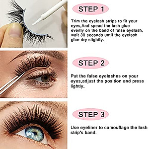 CMNRO Lash Glue Eyelash Glue Waterproof Eyelash Glue for False Lashes Super Strong Hold Eyelash Adhesive Latex-Free Suitable for Sensitive Eyes 0.176oz Clear2