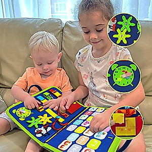 LearnToy Dinosaur Montessori Toys Preschool Learning Toys for Toddlers 1 2 3 4 Years Old, Toddler Busy Board-Educational Toys, Sensory Board, Autism Toys, Toddler Travel Activities Board Toy