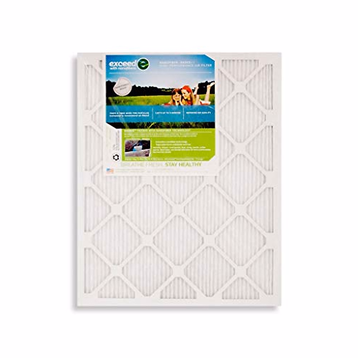 Exceed with Nanofibers MERV 8 High Efficiency AC Furnace Air Filter 20 x 25 x 1 (2 pack)