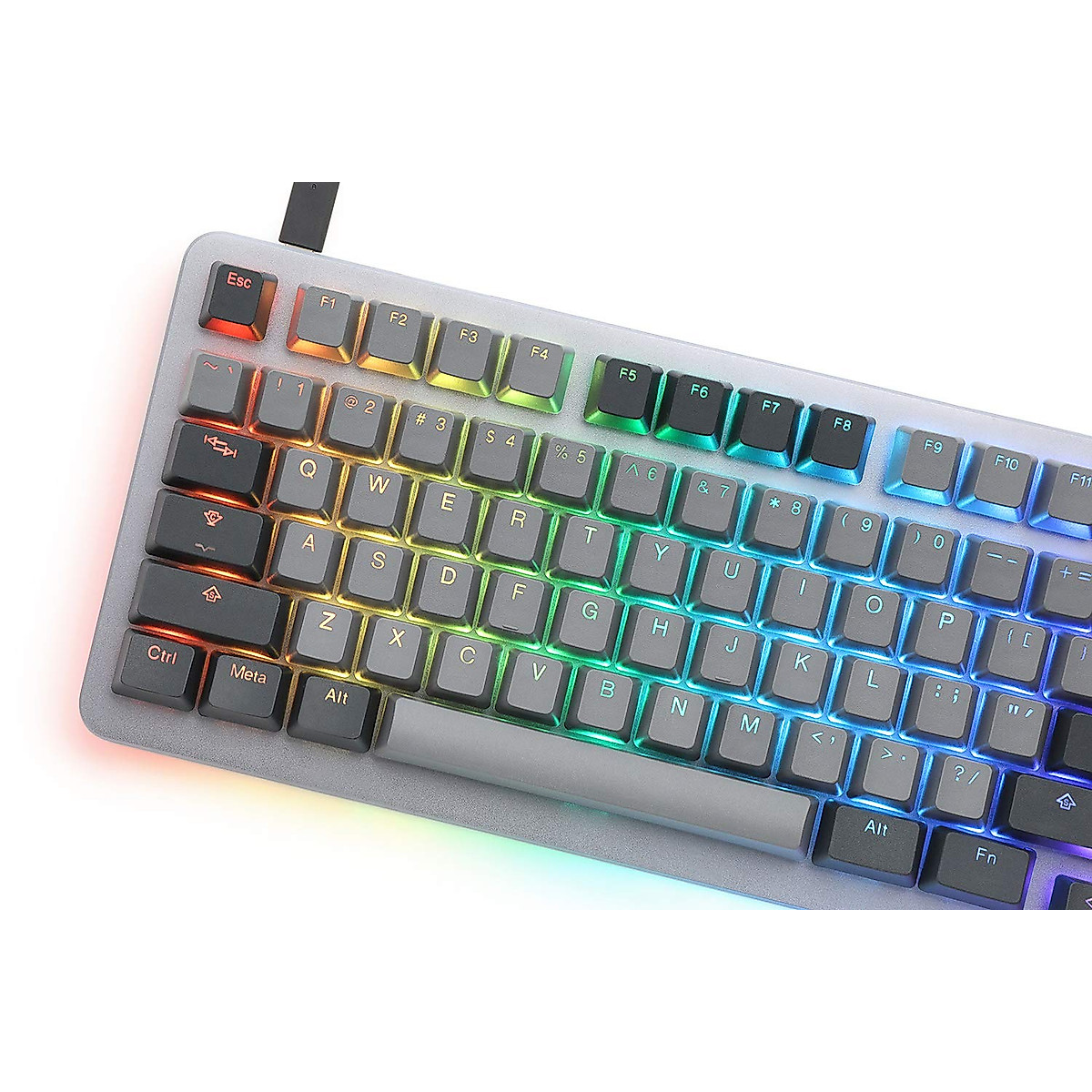 DROP Shift Mechanical Gaming Keyboard — Full-Size 1800 Layout (99 Key), Hotswap Switches, Programmable, Backlit RGB, USB-C, Doubleshot PBT Keycaps, Aluminum, Linear (Gray, Kaihua Speed Silver)