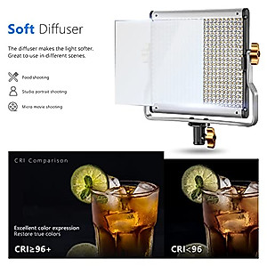 Neewer Dimmable Bi-Color LED with U Bracket Professional Video Light for Studio, YouTube Outdoor Video Photography Lighting Kit, Durable Metal Frame, 480 LED Beads, 3200-5600K, CRI 96+