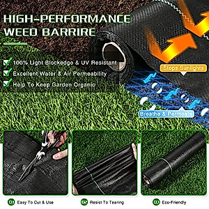 Kijamilee Weed Barrier Landscape Fabric Heavy Duty, 1.3FT x 100FT Thicken Garden Fabric Weed Mats, Weed Control Garden Cloth, Woven Geotextile Fabric for Garden Beds, Underlayment, Commercial Driveway