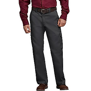Dickies Men's Relaxed Straight-Fit Cargo Work Pant, Black, 34W x 30l