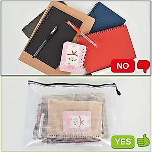 Vuzvuv 22Pcs A3 Size-16.9"x 12" Large Mesh Zipper Pouch with Label Sticker, Plastic Document Mesh Bag for File Board Game School Office Home Travel Storage（43cm30cm）