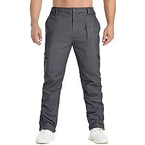 MAGCOMSEN Men's Cargo Work Pants Lightweight Tactical Military Pants BDU Pants Ripstop Army Pants Combat Hunting Pants Grey,34