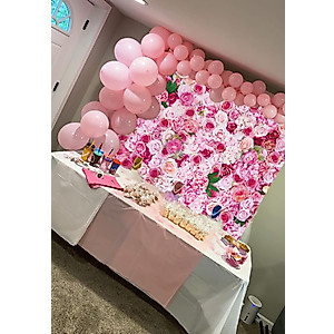 Pink Rose Floral Backdrop 7x5FT Flower Wall Photography Background for Girls Women Bridal Shower Wedding Baby Shower Birthday Party Decorations Supplies Photo Props