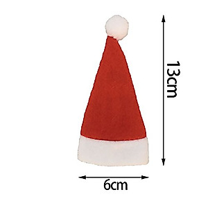 Weimay 10 Pcs Christmas Santa Hats Silverware Holders Tableware Holders Santa Claus Flatware Holder Christmas Socks Decorations Dinner Table Decorations Party Supplies