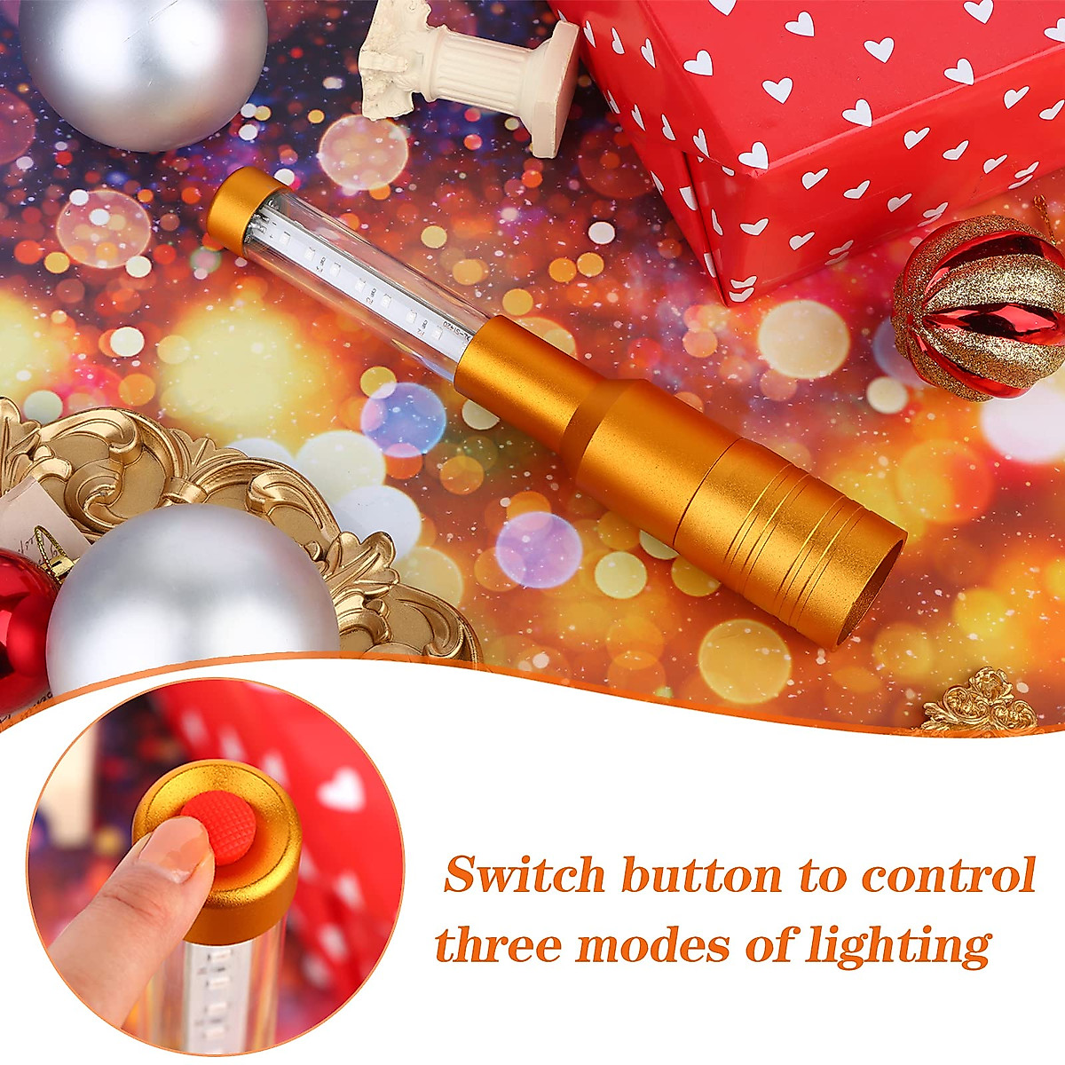 4 Pieces LED Strobe Baton Bottle Service Sparklers LED Metallic Bottle Service Lights Handheld Light for Nightclubs Weddings Parties Activities Supplies