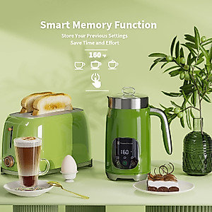 Maestri House Milk Frother, Variable Temp and Froth Thickness Milk Frother and Steamer, 14.1OZ/400ML Smart Touch Control Foam Maker, Memory Function for Latte, Warm Milk, Hot Chocolate