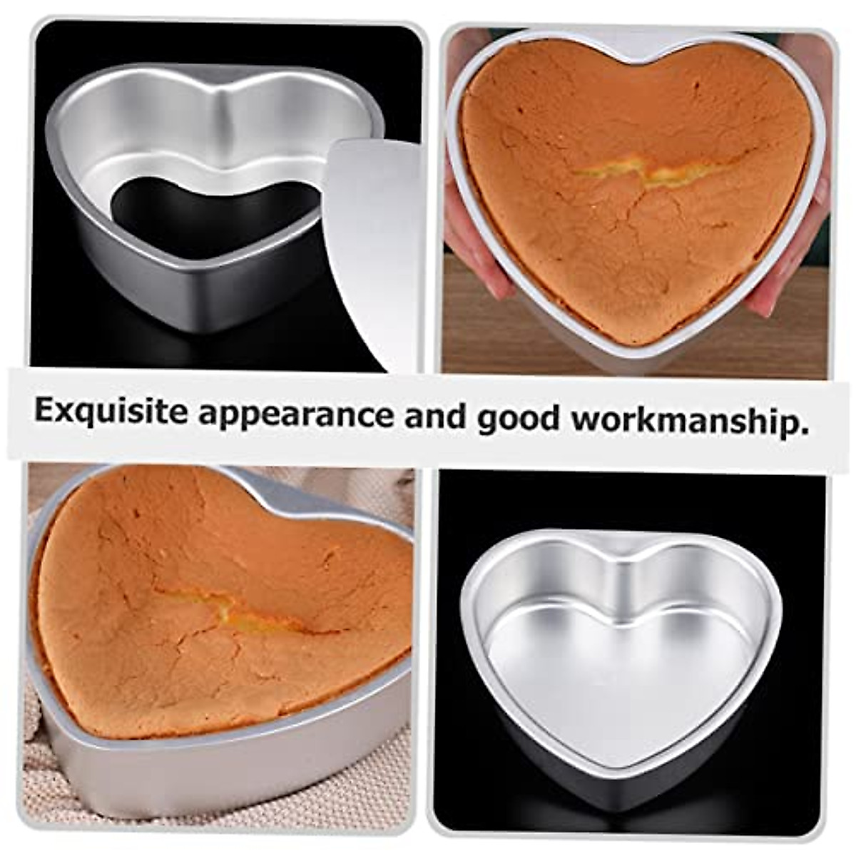 Abaodam Heart Cake Mold Cheesecake Mini Heart Cake Pan Brownie Bread Baking Pan Non Stick Baking Pan Mini Muffins Egg Tart Molds Oven Baking Plate Baking Pan for Kitchen Cake Tin Silver