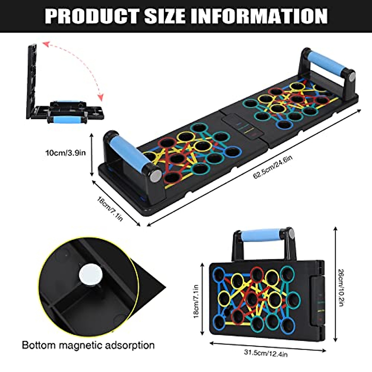 Home Workout Equipment Push Up Board 24 in 1 Multi-Functional Pushup Bar System Fitness Floor Chest Muscle Exercise Professional Equipment Burn Fat Strength Training Arm Men & Women Weights