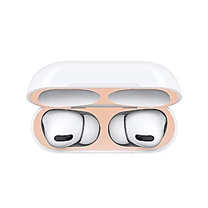 BLLQ Dust Guard Dust Proof Film Compatible with AirPods Pro, [ Pink Gold ] [ 2 Sets ] [AirPod Pro Metal Anti Dust Sticker],Shine Shield Dust Guard for AirPod Pro, Pink Gold