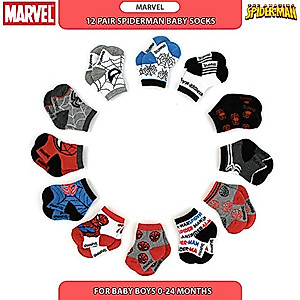 Marvel’s Spider-Man Baby Boys 12 Pack Sock Set (Newborn/Infant) 6-12 months