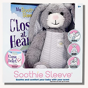 Soothie Sleeve Plush Comforts with Parent's Scent | Pediatrician Designed (Fussy, Crying Baby or Child. Separation Anxiety, Shower, Hospital, NICU Gift), Baxter The Bunny