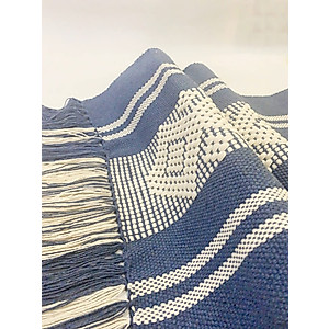 Fine table runner on waisted loom and hand embroidery