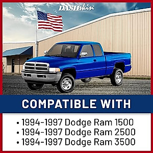 DashSkin USA (NOT Made in China!) Molded Dash Cover Compatible with 94-97 Dodge Ram 1500/2500/3500 in Medium Quartz - Easy Cracked Dashboard Fix - Made in America