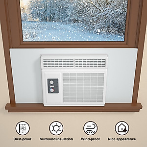 Window Air Conditioner Side Insulated Panel, 1PIC Full Surround Insulation Panels Window Seal Kit, WinterSummer Winter Heat and Draft Insulating,Insulation Foam Material SBR (WHITE)