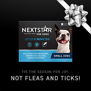 NEXTSTAR Flea and Tick Prevention for Dogs, Repellent, and Control, Fast Acting Waterproof Topical Drops for Small Dogs, 1 Month Dose