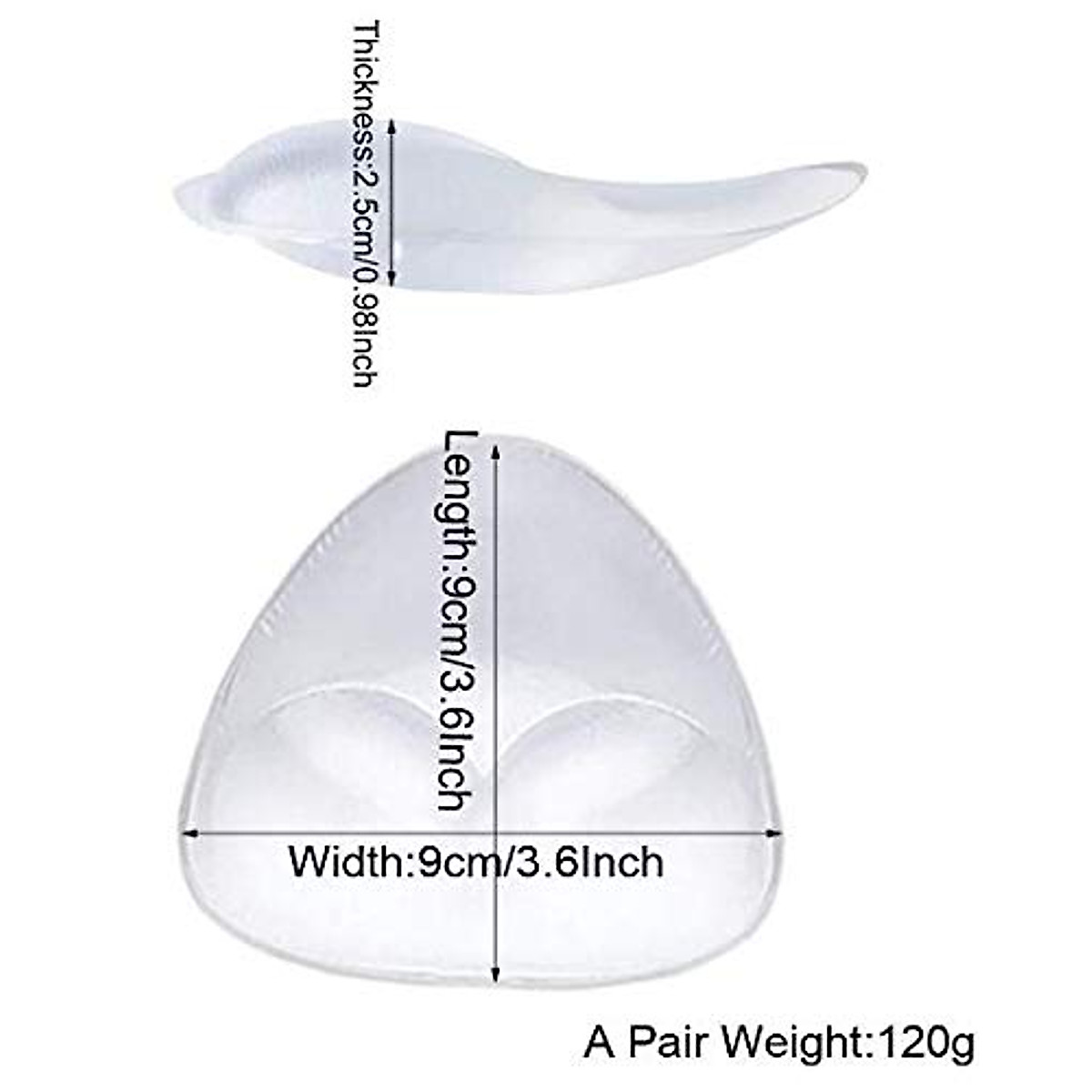 ericotry 1 Pair of Transparent Silicone Gel Bra Inserts for Underwear Swimsuits or Bikinis