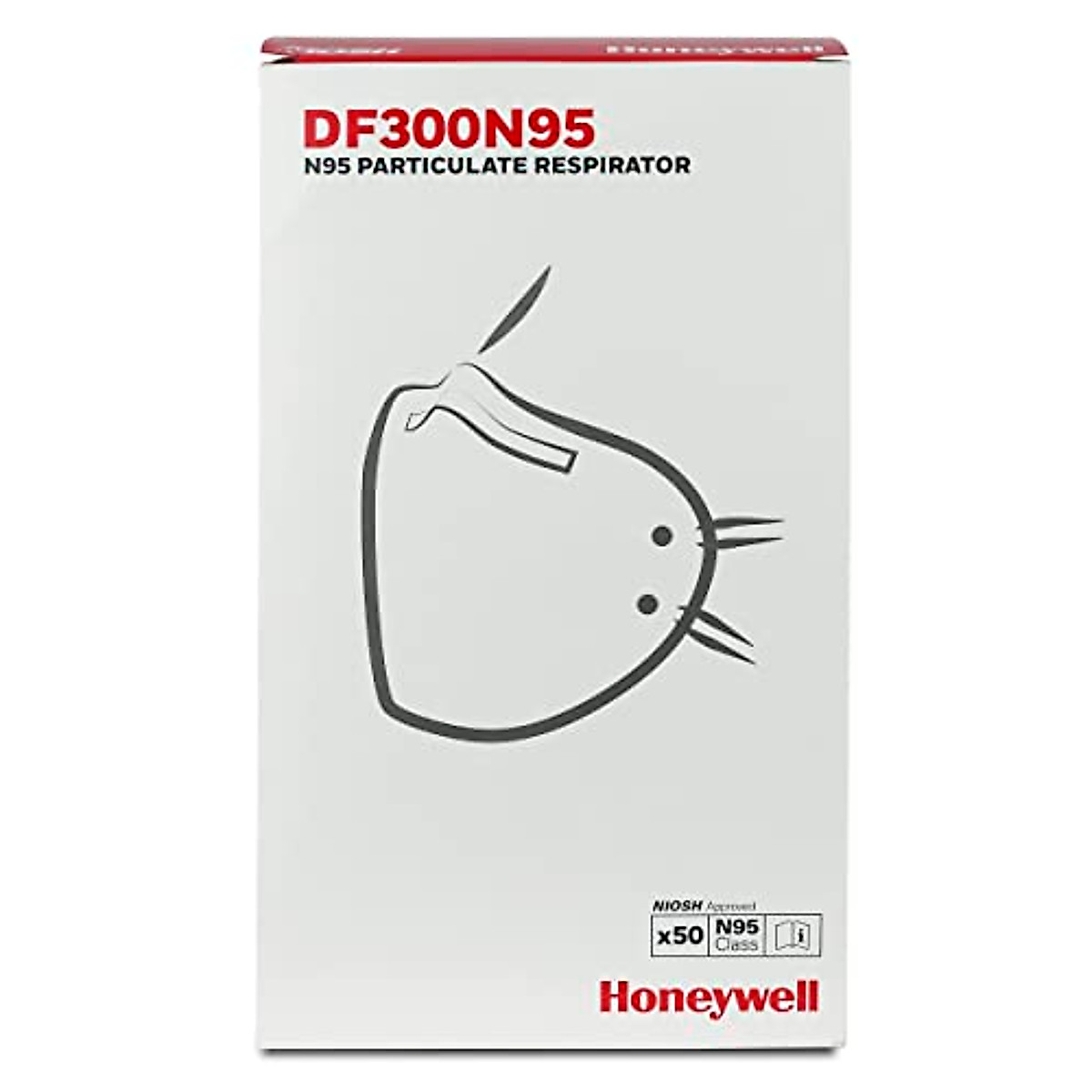 Honeywell Safety Products Safety DF300 H910P N95 Flatfold Disposable Respirator - Box of 50 (DF300H910N95)