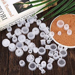80 Pieces Salt and Pepper Shaker Stoppers 3/4 Inch, 3/5 Inch 1/2 Inch, and 7/16 Inch Plastic Salt Shaker Plug Replacement Salt and Pepper Shaker Stoppers Round Plastic End Cap for Pots Bottles Pipes