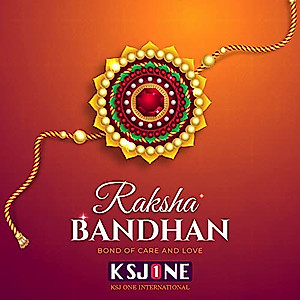 KSJONE Rakhi for Brother Rakhi for Brother and Bhabhi Send Rakhi to Usa Rakhi for Brother with gift set rakhi set rakhi gift for sister Designer Fancy Rakhi 3 Pcs