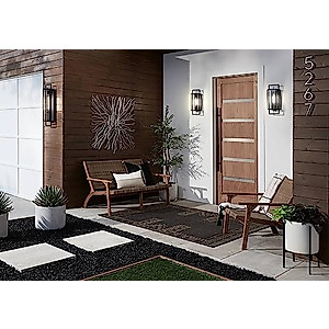 Possini Euro Design Jericho Modern Industrial Outdoor Wall Light Fixture Textured Black Metal 19" Clear Glass Panel for Exterior House Porch Patio Outside Deck Garage Yard Front Door Garden Home