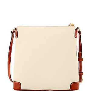 Dooney & Bourke Women's Crossbody in Pebble Grain Leather, Large Handbag with Adjustable Shoulder Strap, Bone