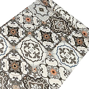 HOYOYO Brown Beige Kaleidoscope Shape Self-Adhesive Liner Paper,Square Kaleidoscope Shape Removable Peel and Stick Dresser Cabinets Furniture Table Desk Home Decor 17.8 x 118 inch