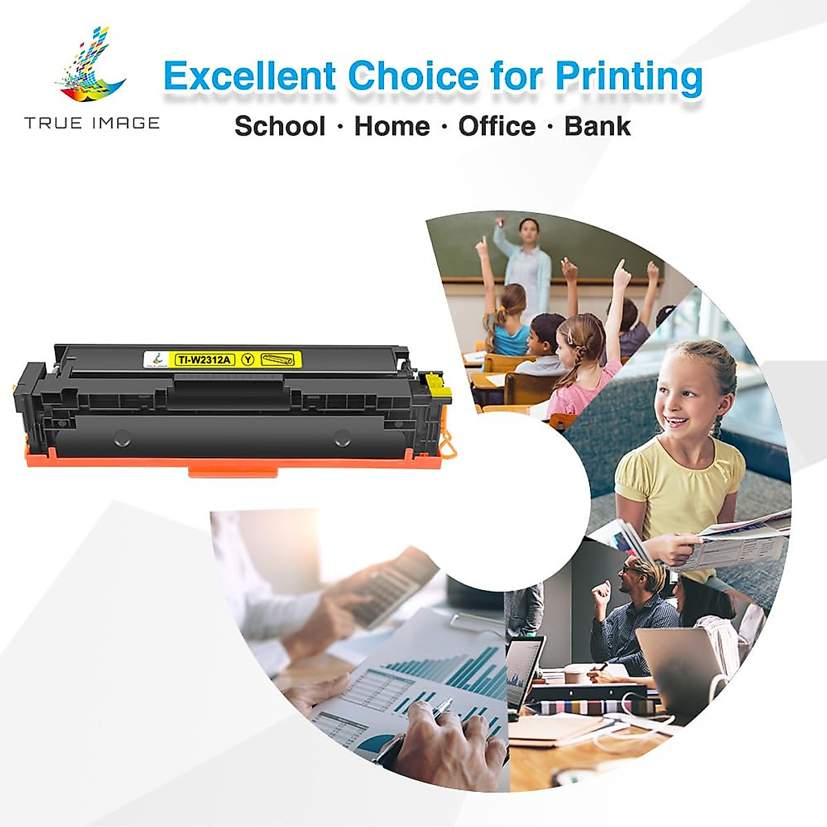 TRUE IMAGE Compatible Toner Cartridge Replacement for HP 215A W2310A for HP Color Pro M182nw M183fw M155 W2311A W2312A W2313A Printer Toner (Black Cyan Yellow Magenta, 4-Pack)