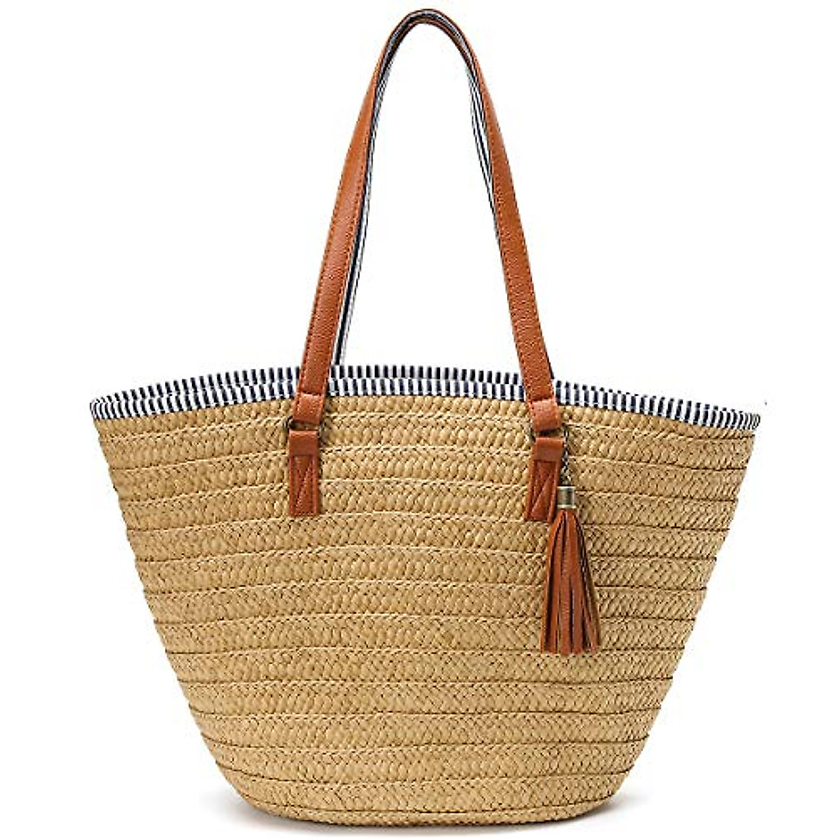 Straw Beach Bags Tote Tassels Bag Hobo Summer Handwoven Shoulder Bags Purse With Pom Poms