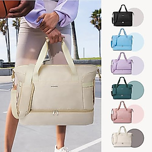 BOSTANTEN Weekender Bags for Women Travel Under Seat Carry On Bag Duffle Bag with Shoe Compartment Overnight Hospital Bags