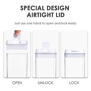 Airtight Food Storage Containers, Vtopmart 4 Pieces BPA Free Plastic Spaghetti Containers with Easy Lock Lids, for Kitchen Pantry Organization and Storage, Include 24 Labels