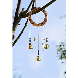 Witch Bells for Home Protection, Christmas Bells, Handmade Witchy Decor for Attracts Positive and Drive Out Negative, Boho Door Handle Garden Patio Magic Bell Beads Wicca Supplies