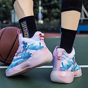 Mikrydco Mens High Top Basketball Shoes for Boys Fahion Breathable Non Slip Outdoor Streetball Sneakers Cushioning Running Tennis Boots Zapatos para Hombres