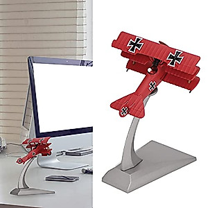 DAUERHAFT Aircraft Fighter Model, Red Fluent Lines Stand Accessories Die Cast Fighter Model Decorative Ornaments Simulation for Aviation Enthusiasts for Office