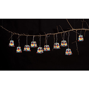 Allsop Home and Garden Soji Mod-Tulip Solar String Lights, Funky Style LED Outdoor Solar Lanterns, Handmade with Weather-Resistant UV Rated Fabric, for Decks, Gardens, Gazebos, Weddings, (Mod Tulip)