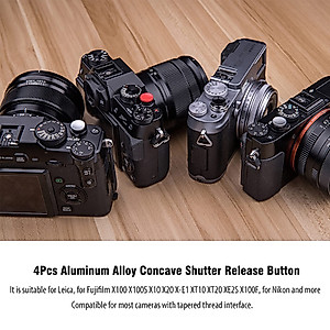 4Pcs Soft Metal Shutter Release Button, Compatible for Fujifilm X100 X100S X10 X20