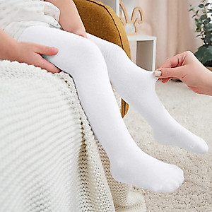 American Trends Baby Tights Non Slip Skid Baby Girl Tight Cable Knit Infant Leggings Toddler Stocking Pants 1 Pack White 6-12 Months