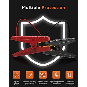 SUNPOW Jump Starter, 1500A Peak Car Jump Starter for Up to 8L Gas or 6.0L Diesel Engine, 12V Auto Lithium Battery Booster for Cars, Trucks, SUV, Portable Power Pack Jump Box with LED Light