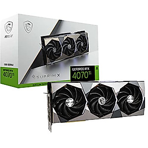 MSI Gaming GeForce RTX 4070 Ti 12GB GDRR6X 192-Bit HDMI/DP Nvlink Tri-Frozr 3 Ada Lovelace Architecture Graphics Card (RTX 4070 Ti SUPRIM X 12G)