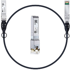10Gbase-T SFP+ RJ45 Transceivers with 10G SFP+ DAC 1M,Compatible with Cisco, Meraki, MikroTik, Ubiquiti, Unifi, Netgear, QNAP, D-Link and More
