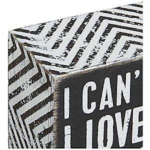 Primitives by Kathy 23238 Chevron Trimmed Box Sign, 3 x 3-Inches, I Love You