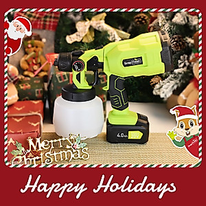 SnapFresh Cordless Paint Sprayer, Power Paint & HVLP Sprayer Gun with 4.0Ah Li-ion Battery & Fast Charger, Electric Paint Sprayer Gun for Painting Ceiling, Fence, Cabinets, Walls