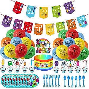 number birthday party supplies balloon cake topper blocks plates fork spoon birthday decoration for kids