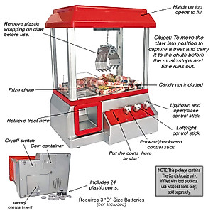 PowerTRC Claw Machine Toy Arcade Game with Sound, Mini Carnival Games Fun Candy Toy Grabber Dispenser Vending Toy for Boys Girls Kids (Size: 13.75in x 10in)
