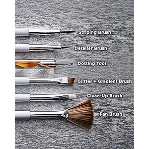 Sally Hansen Nail Salon Pro Tool Kit, 0.32 Oz, Nail Art Tools, Nail Dotting Tool, Easy to Use, Detailer Brush, Stripping Brush, Marbling and Dotting Tool